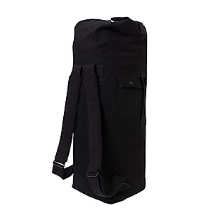Rothco Gi Style Canvas Double Strap Duffle Bag, Black