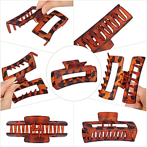 12 Pack Claw Clips for Thick Hair Large Hair Clips Rectangle Hair Claws 4.1 Inch Banana Clips Claw Clips for Women