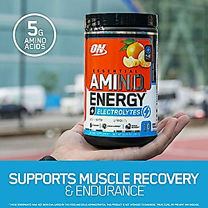 Optimum Nutrition Amino Energy + Electrolytes Powder - Pre Workout, BCAAs, Amino Acids, Keto Friendly, Energy Powder - Watermelon Splash, 65 Servings