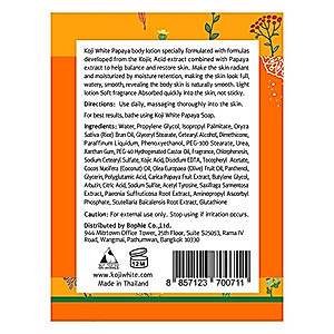 Koji White Kojic Acid & Papaya Body Lotion, Women Gift Sets for Skin Brightening, Nourishing, Skin Radiance, Rejuvenate Skin Cells, Quick Absorbing, Vegan, Not Tested on Animals, 8.45 Fl Oz (2 Packs)