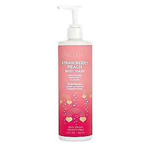 Pacifica Body Wash Stawberry Peach, 12 Fl Oz