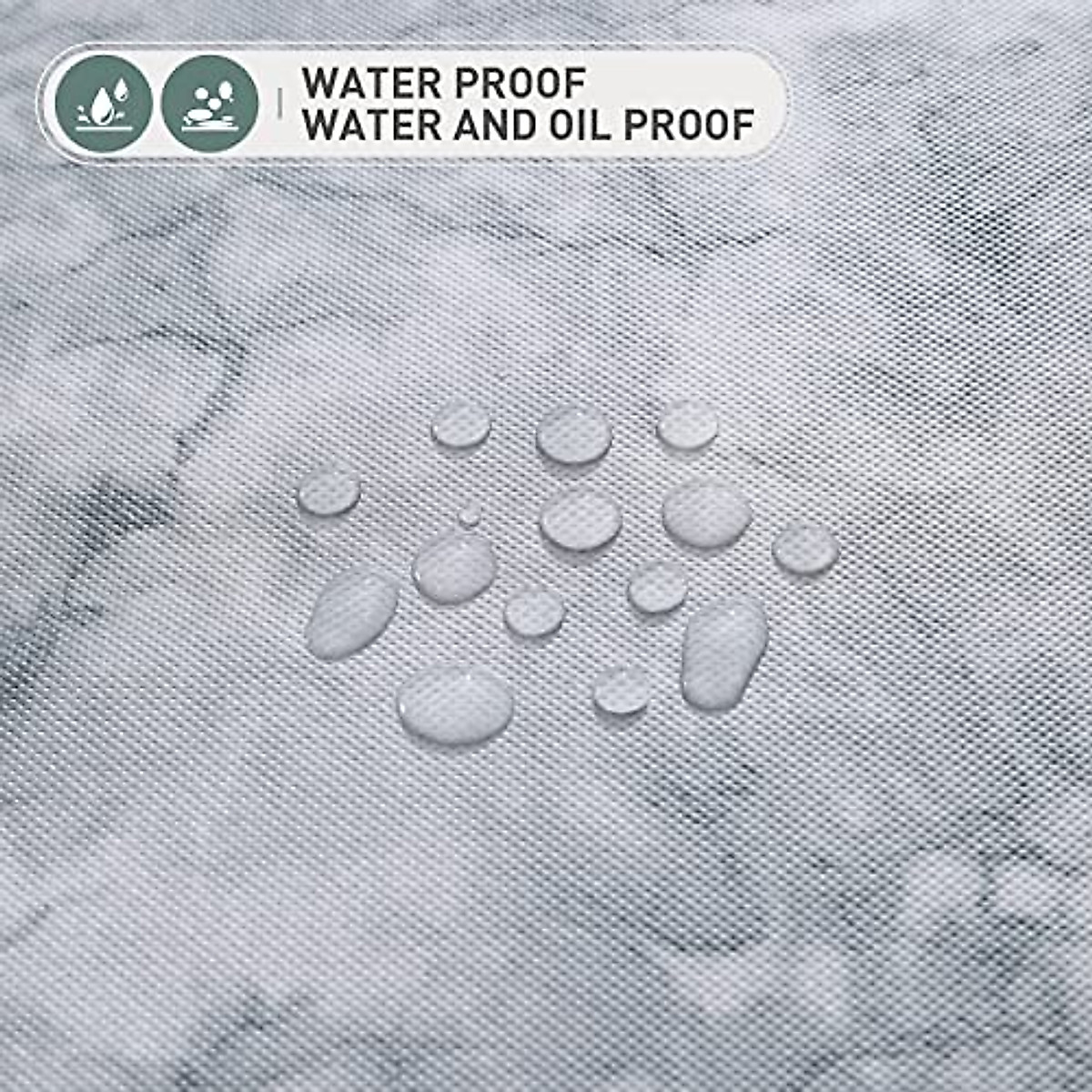 Vonabem 100% Waterproof Rectangle PVC Tablecloth, Vinyl Table Cloth Cover with Flannel Backing Oil Spill Proof Wipeable Table Cloths for Indoor Outdoor (Gray Marble,52X70IN)