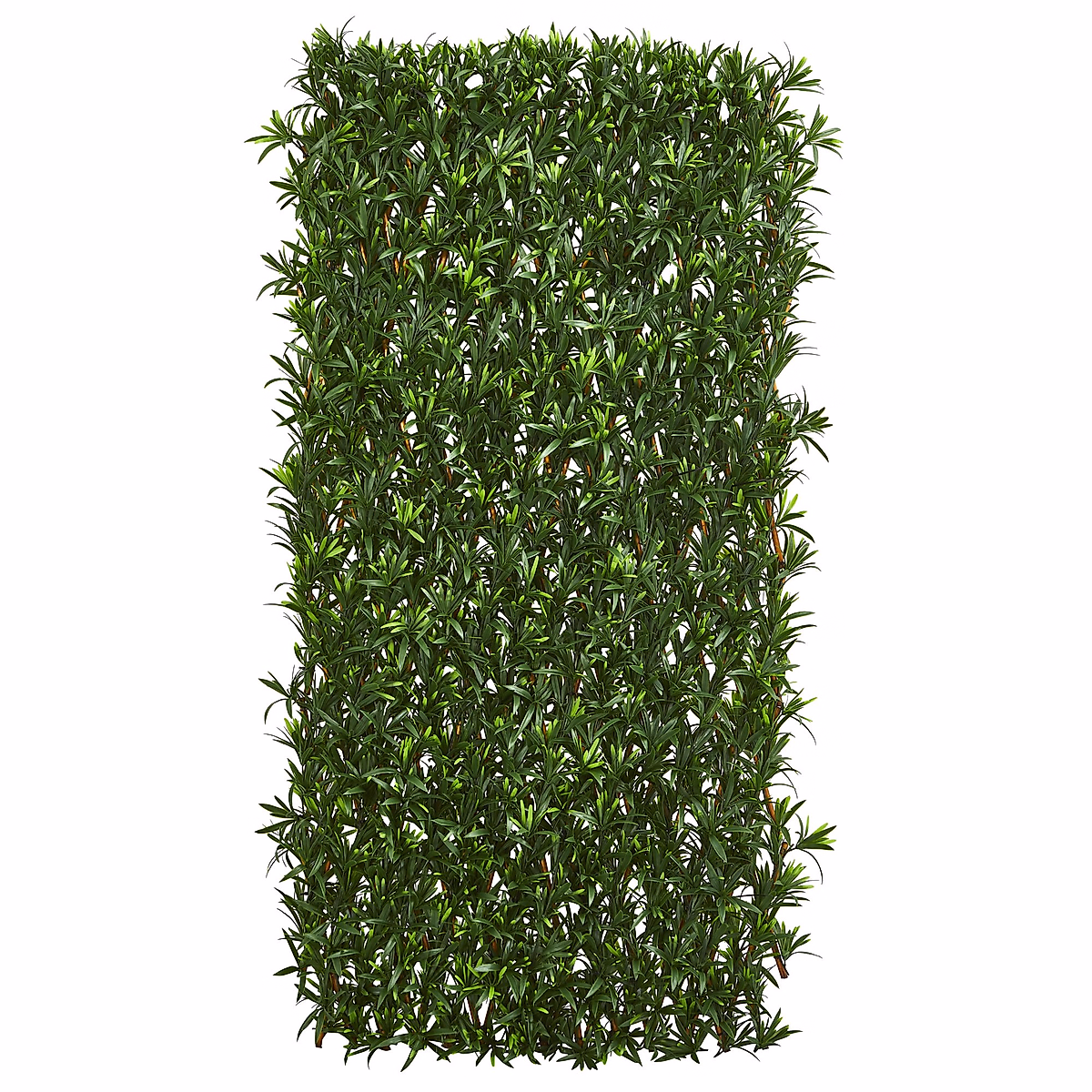 Nearly Natural Podocarpus Expandable Fence Artificial Plant, 16 In. W x 4 In. D x 58 In. H, Green