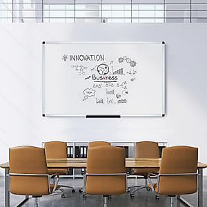 VIZ-PRO Dry Erase Board/Whiteboard, 60 x 36 Inches, Wall Mounted Board for School Office and Home