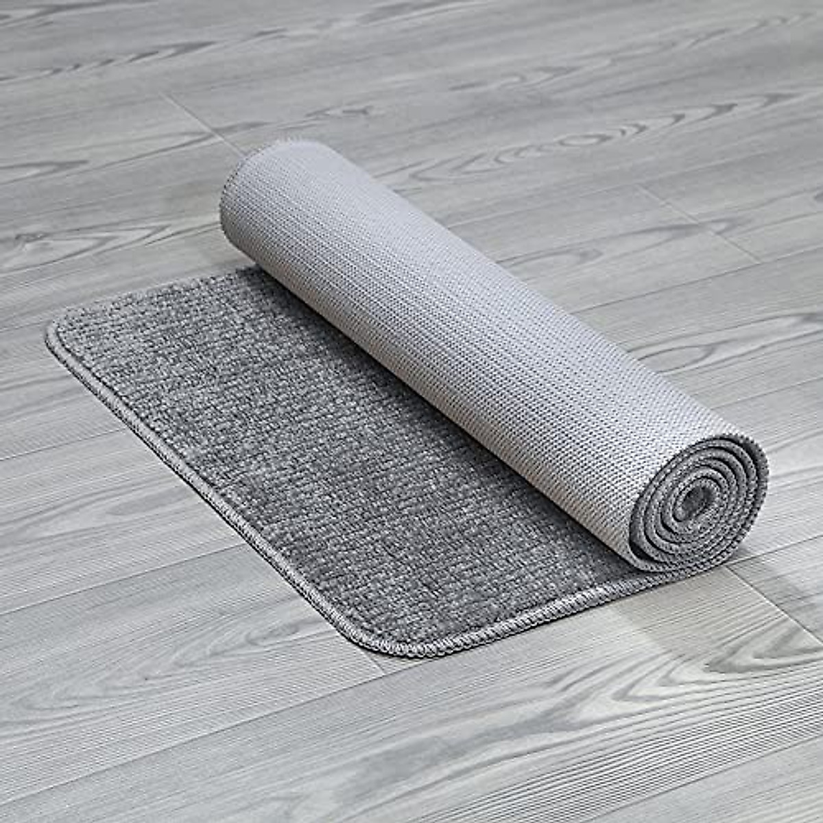 Machine Washable Solid Design Non-Slip Rubberback 2x6 Soft Shag Runner Rug for Hallway, Bedroom, Bathroom, Living Room, Kitchen, 2'2" x 6', Gray