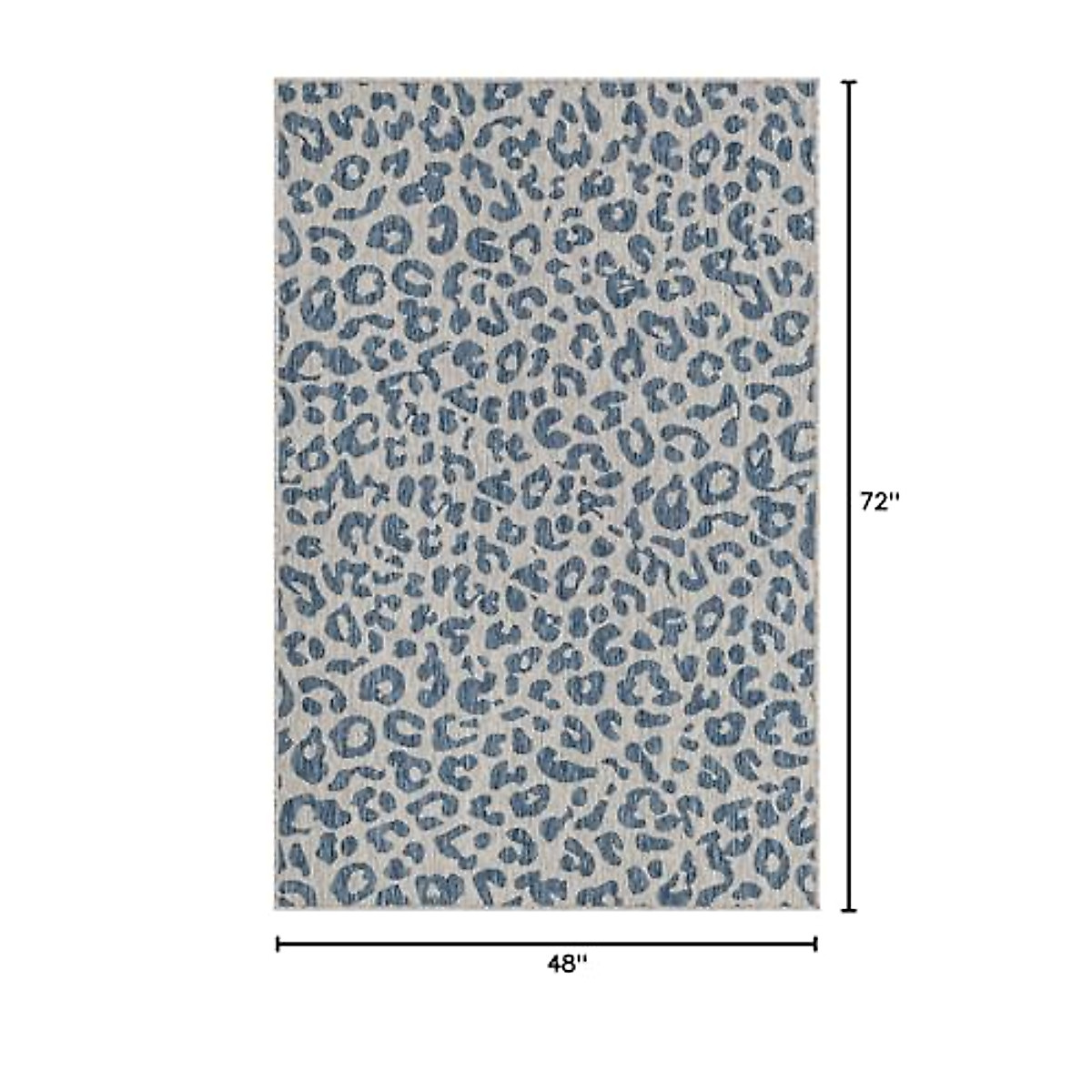 Rugs.com Outdoor Safari Collection Rug – 4' x 6' Blue Flatweave Rug Perfect for Entryways, Kitchens, Breakfast Nooks, Accent Pieces