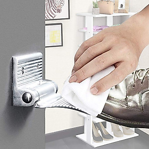 Shower Foot Rest, Shaving & Washing Foot Rest, Heavy Duty Aluminum Alloy Shaving Shelf Fold-Up Shower Foot Rest for Shaving Legs Shower Combo Set (Silvery)