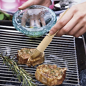 4 Pcs Pastry Brushes,DanziX Round and Flat Oil Brush with Boar Bristles Used for Cooking Baking BBQ Sauce Basting