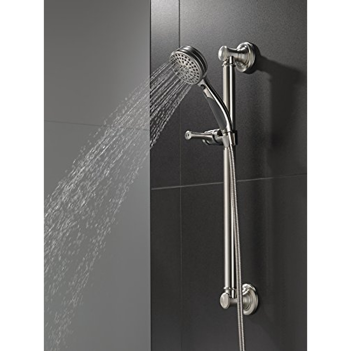 Delta Faucet 9-Spray ADA-Compliant Slide Bar Hand Held Shower with Hose, Stainless 51900-SS