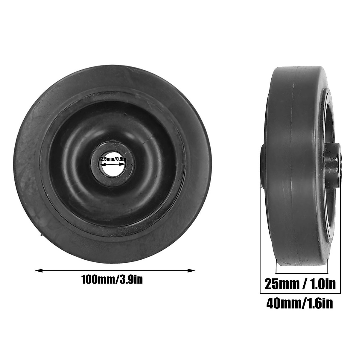 Mute Wheels For Gasoline Engine Generator Rubber Wheel Replacement Parts 5kw-6.5kw 2Pcs