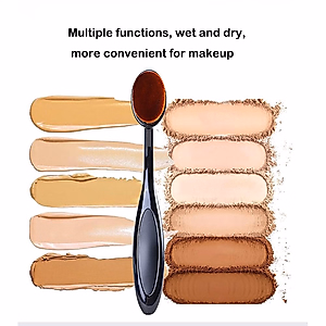 Foundation Makeup Brush Kabuki Makeup Brush Multifunctional Makeup Brush Make Up Tool for Foundation Blending Liquid (2pcs Black & 1pc Rose)