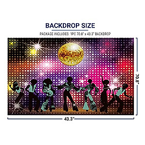 Allenjoy 70s Disco Backdrop: Neon Party & Photo Booth Prop