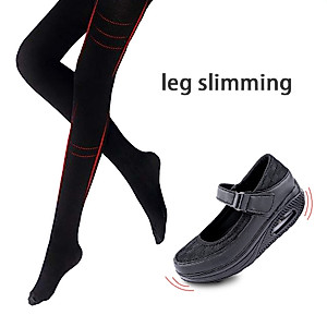 Women's Comfort Working Nurse Shoes Adjustable Breathable Wedges Slip-on Walking Sneaker Fitness Casual Shoes Mary Jane Sneaker,D-41BLACK