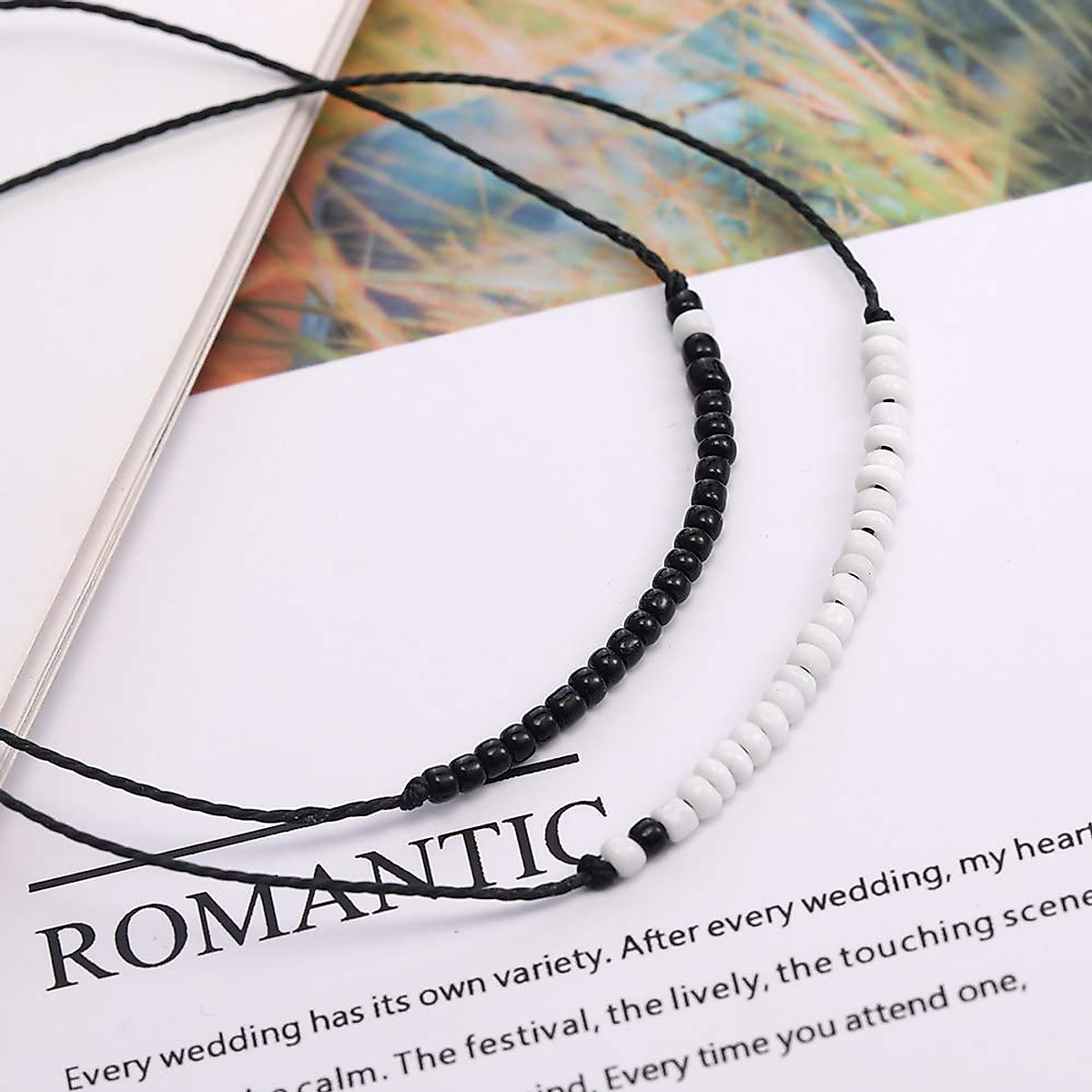 SUMMER LOVE Best Friend Distance Matching Bracelets with Message Card Mini Bead Essential Oil Beads Charm Couple Sisters Bracelet Anklets Gift for Friendship Family