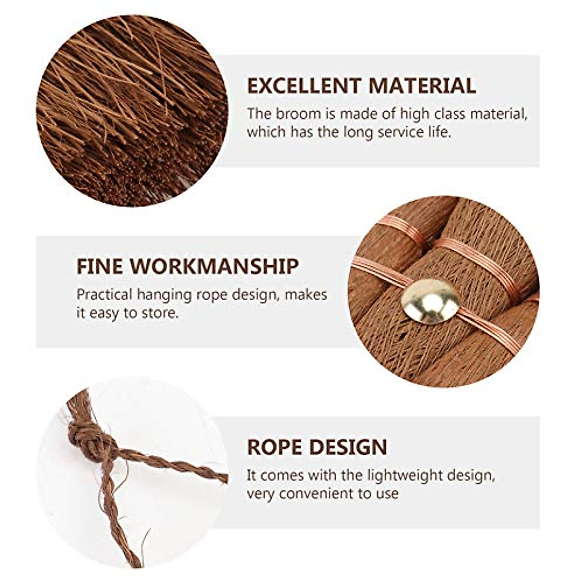 YARDWE Mini Palm Broom Natural Whisk Sweeping Hand Handle Broom Small Tea Ceremony Broom Desk Cleaning Brush for Dining Room Tables Countertop Brown 2