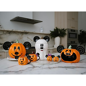 Disney Decorations Mickey Mouse Ghost Cookie and Candy Jar | Cute Ceramic Housewarming Gifts For Men And Women And Kids | Official Diseny Licensee | 1 Set