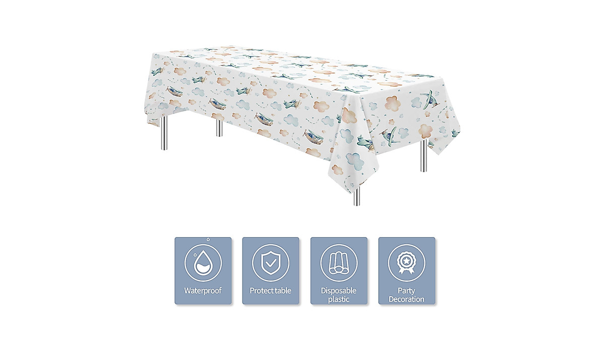 HIPVVILD Airplane Party Tablecloths – Disposable Birthday & Baby Shower ...