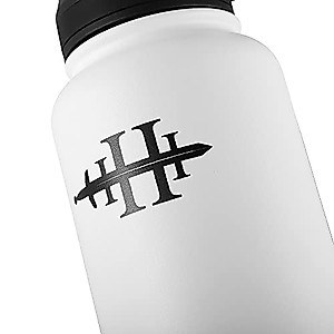 HAYATY Sports Water Bottle - 32 Oz, (Spout Lid), Leak Proof, Vacuum Insulated Stainless Steel, Double Walled, Thermo Mug, Metal Canteen (White)