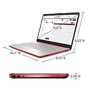 HP Notebook 15 Business Laptop I 15.6” HD SVA Display I Intel 4-Core Pentium Silver N5000 Processor I 4GB DDR4 128GB SSD I USB-C I HDMI Office365 Win10 Red + 32GB MicroSD Card