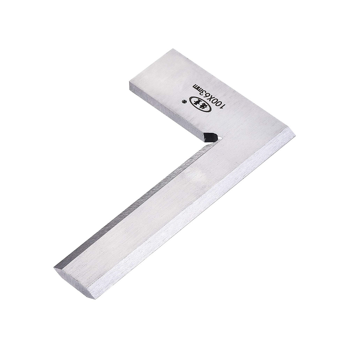 uxcell Precision Bevel Edge Machinist Square 4" x 2.5" (100x63mm) Engineer Woodworking Try Square Right Angle Ruler Solid Steel Square