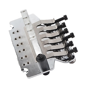 Double Rocking Tremolo Bridge System,Electric Guitar Spring Stabilizer Device Double Vibrato System Compatible with ST Style Electric Guitar(silver)