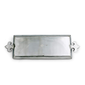 Arthur Court Aluminum/Metal French Lily Fleur-De-LYS Oblong Food Serving Tray 21 inch x 7 inch