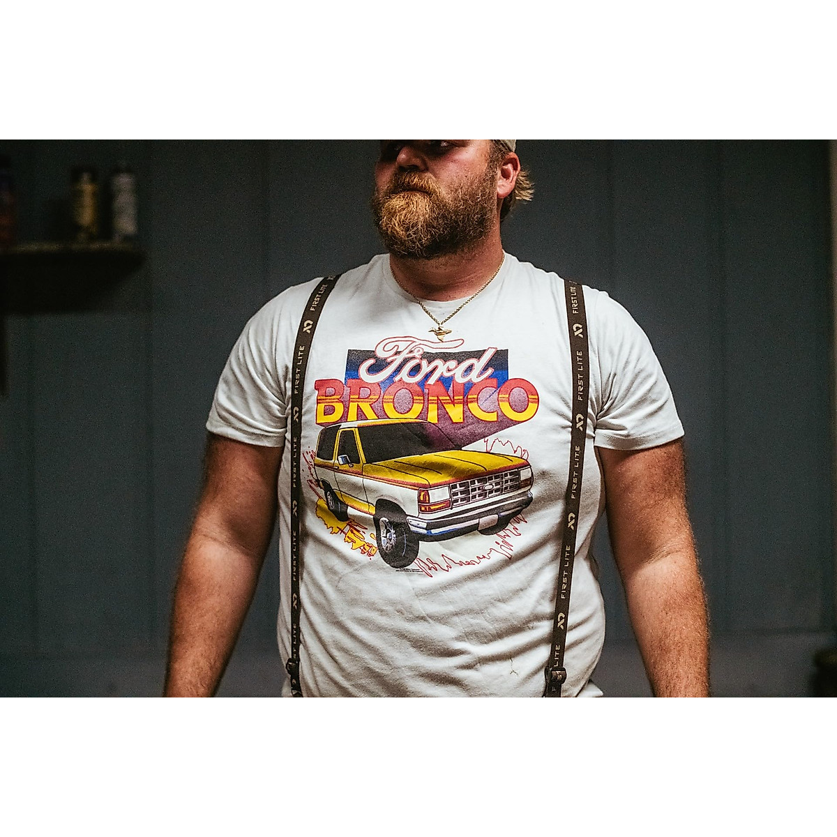 First Lite Suspenders - Adjustable Stretch Nylon Pant Suspenders - Brown/Tan - One Size