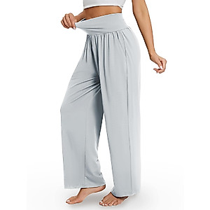 Gracyoga Wide Leg Yoga Pants for Women Casual Loose Cozy Sweatpants High Waisted Lounge Pajama Flowy Pants With Pockets