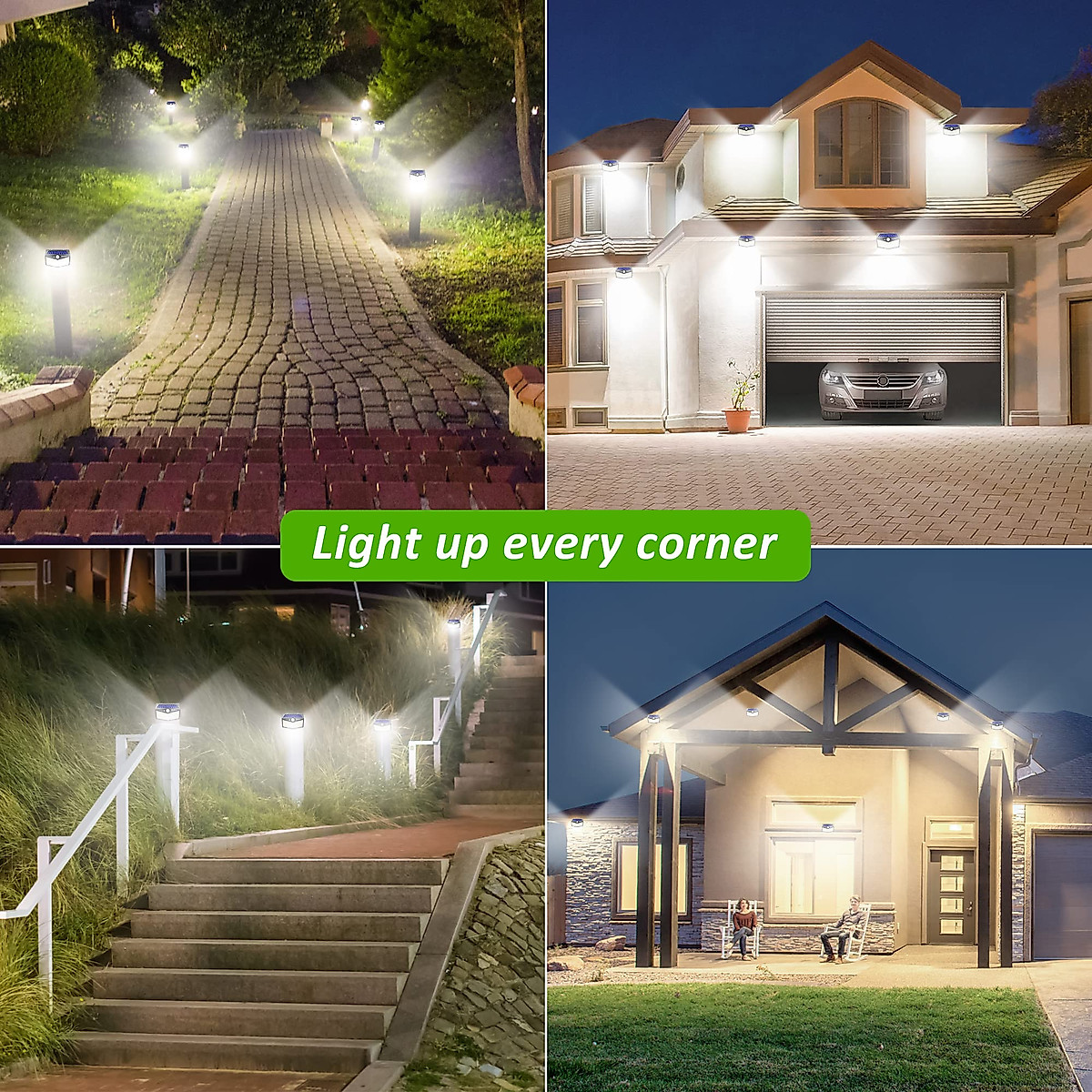 Solar Outdoor Lights, Upgraded 212 LED/4 Pack 3 Modes Motion Sensor Security Lights w/ 270° Wide Lighting Angle, IP65 Waterproof Wall Lights Solar Powered, Bright for Yard Fence Garden Outside