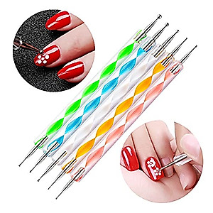 FULINJOY 5PCS Dotting Pens with 3 PCS Nail Painting Brushes, Nail Art Design Tools