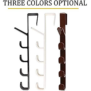 Sadiyamo 5 Layers Over The Door Hook Organizer Rack Hanger Backpack Handbag Door Hook, Pack of 2 (White)