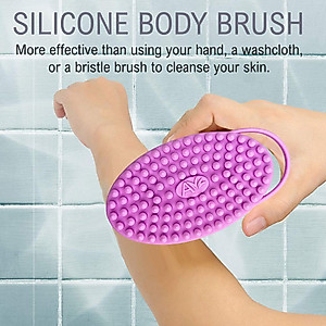 Avilana Blue and Pink Silicone Body Scrubber Bundle - Vibrant and Cheerful Dual-Tone Set