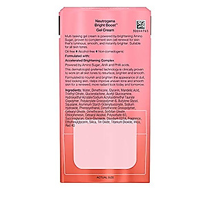 Neutrogena Bright Boost Brightening Moisturizing Face with Skin Resurfacing and Brightening Neoglucosamine for smooth skin Facial with AHA PHA and Mandelic Acids, Gel Cream, 1.7 Fl Oz