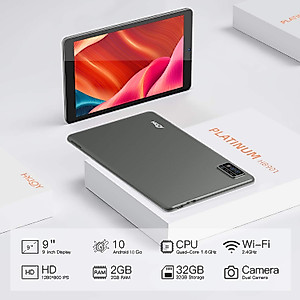 Hyjoy Tablet 9 Inch Android 10 Quad-Core 2GB RAM 32GB ROM IPS HD Display 4000mAh Tablets(Sliver)