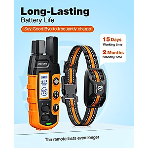Bousnic Dog Shock Collar - 3300Ft Dog Training Collar with Remote for 5-120lbs Small Medium Large Dogs Rechargeable Waterproof e Collar with Beep(1-8), Vibration(1-16), Safe Shock(1-99) (Orange)