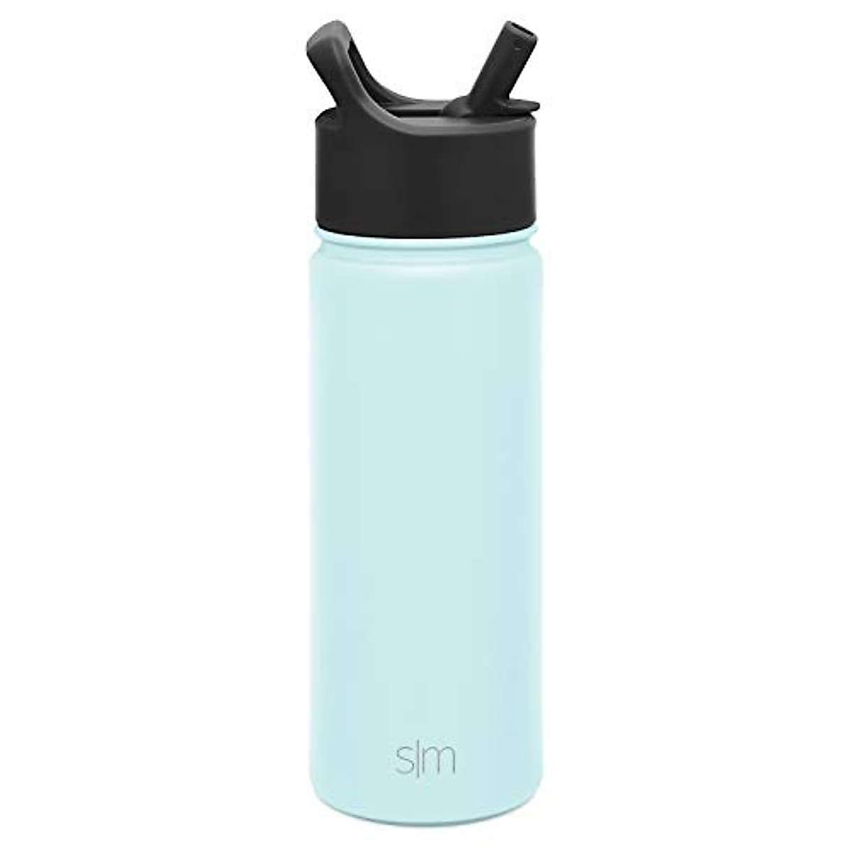 Simple Modern Kids Water Bottle with Straw Lid Vacuum Insulated Stainless Steel Metal Thermos Bottles | Reusable Leak Proof BPA-Free Flask for School | Summit Collection | 18oz, Seaside Blue