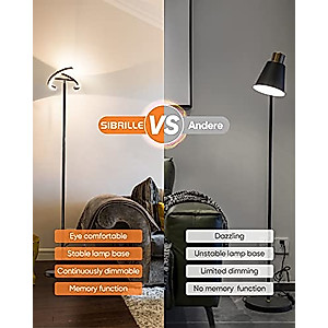 Floor Lamps for Living Room,SIBRILLE Modern Stepless Dimmable Standing Lamp 3000-6000K,20W LED Rotatable Reading Standing Light,Touch&Remote Control Uplighter Floor Lamp for Living Room Bedroom Office
