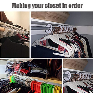 QUUPY 10Pcs White Plastic Clothing Rack Size Dividers Closet Organizer Hanger Separator Divides Clothing Rod Round Hangers Closet Dividers for Home Closets Clothing Shops Clothing Rack