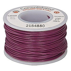 Jameco ValuePro Wire Hook-up Solid 22 AWG Violet 100 Feet