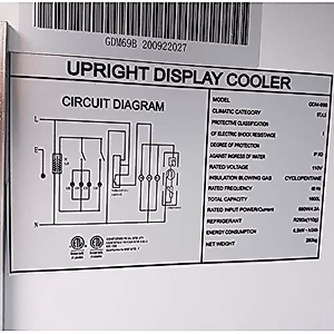 Commercial Refrigerator Glass 3-Door Merchandiser Display Cooler Case Fridge NSF, Bottom-Mounted 71 inches width, capacity 56 cuft 110V, Restaurant Kitchen Cafe GDM-69B