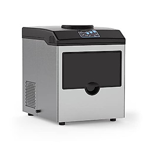 SOUKOO 2 in 1 Countertop Water Ice Maker, 48lbs Daily Ice Cube Makers,Stainless Steel,Tabletop Ice Maker Machine with a Scoop and a 4.5 Pound Storage