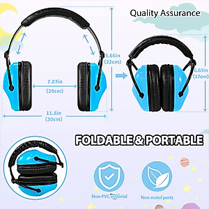 ZOHAN 030 Kids Noise Cancelling Headphones for Autism Ear Protection (Blue)