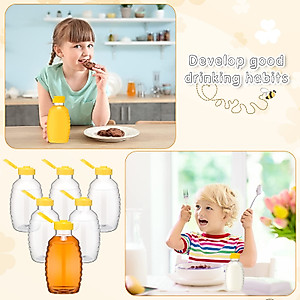 24 Pcs 16 oz Clear Plastic Honey Bottles Plastic Skep Style Jar Honey Squeeze Bottle Empty Refillable Honey Dispenser with Flip Top Lids Leak Proof Honey Containers Holders for Storing and Dispensing