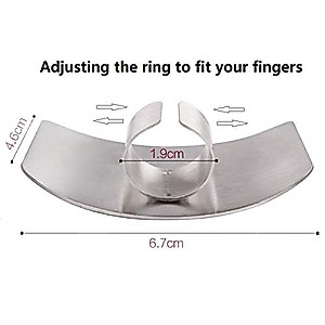 Zeltauto Finger Guard Slicing Cutting Protector 2.6 Inches Stainless Steel Finger Protector Cutting