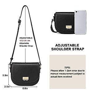 CLUCI Small Crossbody Bags for Women Vegan Leather Shoulder Saddle Purses Ladies Lightweight Travel Handbags Mother's Day Gift Black