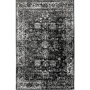 Unique Loom Sofia Collection Area Rug - Casino (5' 1" x 8' Rectangle, Black/ Ivory)