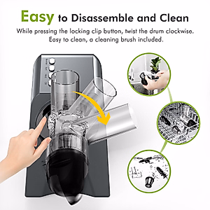 Cold Press Juicer, Juicer Machine for Vegetable and Fruit, Masticating Juicer Machine with 2 Speed Modes & Reverse function, Celery Juicer with Quiet Motor, Easy to Clean with Brush, Non-BPA