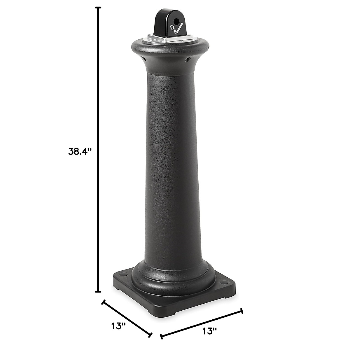 Rubbermaid Commercial Products FG9W3000BLA GroundsKeeper Tuscan Smoking Management Station, Silver, 38.4" x 13" x 13&quot