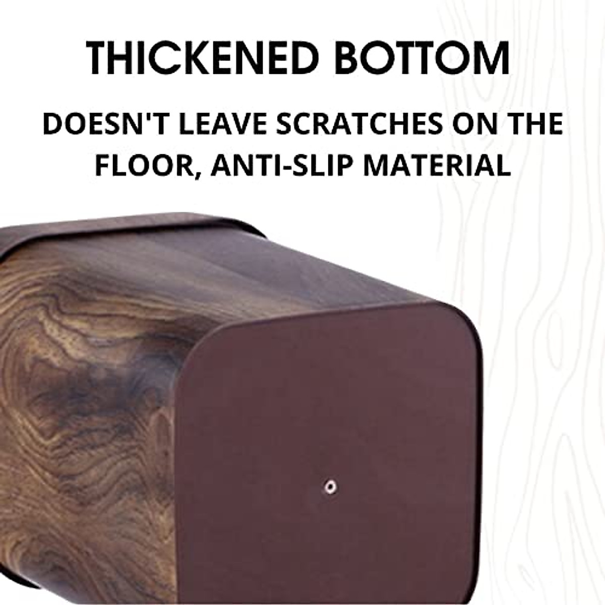 Square Waste Bins Hipsteen Retro Style Pressing Ring Plastic Trash Can Household Office Mimetic Wood Grain Garbage Bin Kitchen Outdoor Bedroom Bathroom Office Commercial Bin Waste Square Waste Basket