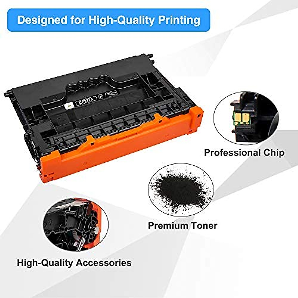 TRUE IMAGE Compatible Toner Cartridge Replacement for HP CF237A 37A Work for Enterprise M607n M607dn M608dn M608n M608x M609 M609x MFP M632 M631 M633fh M631h Printer (Black, 2-Pack)